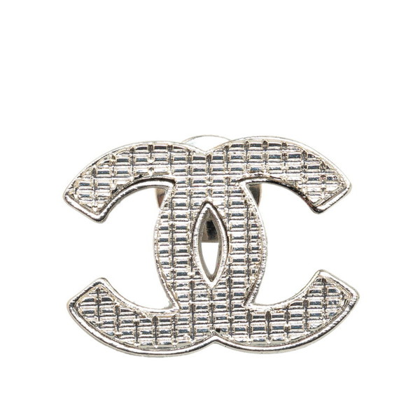CHANEL | Jewelry | Chanel Coco Mark Pin Brooch In Silver Metal | Poshmark